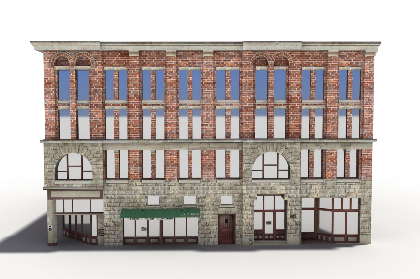 small town building old brick fbx
