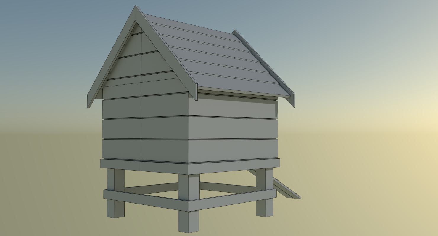 chicken coop 3d model