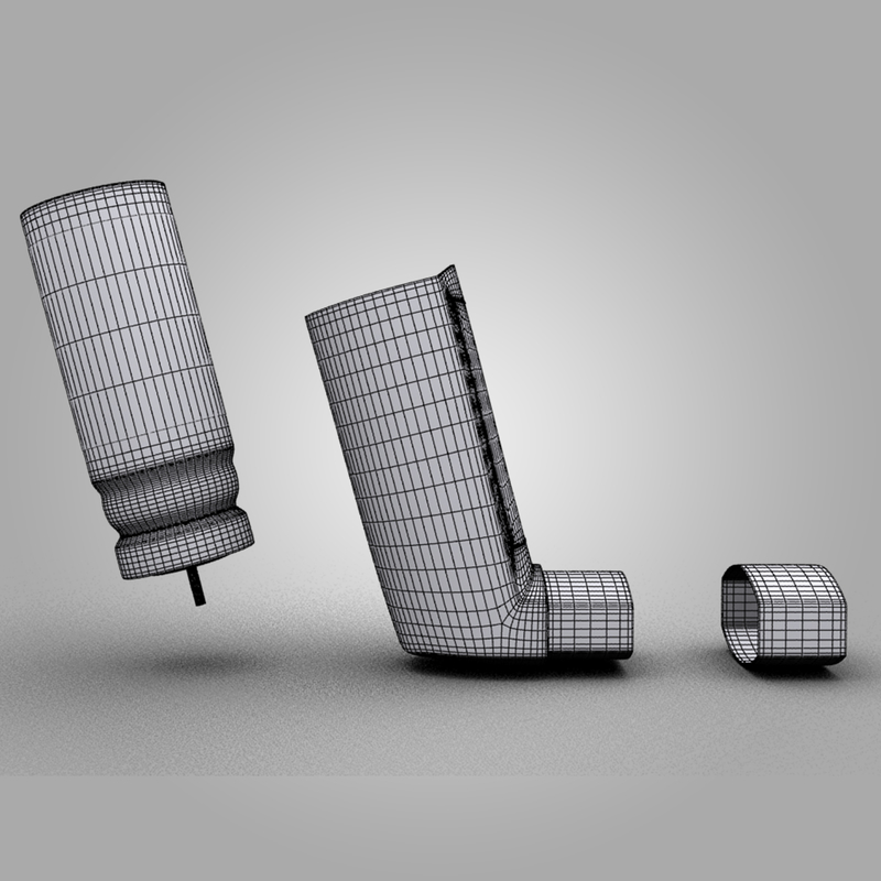 pack 4 asthma inhalers 3d max