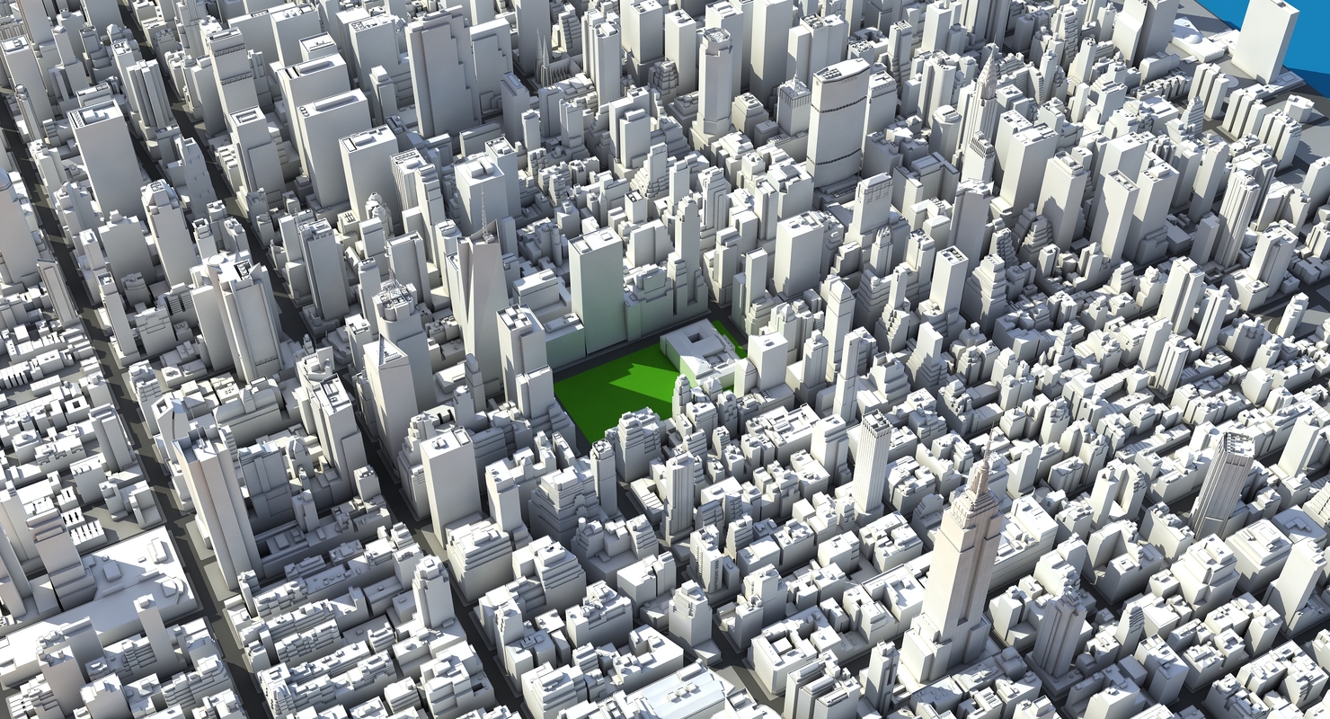 new york manhattan midtown 3d model