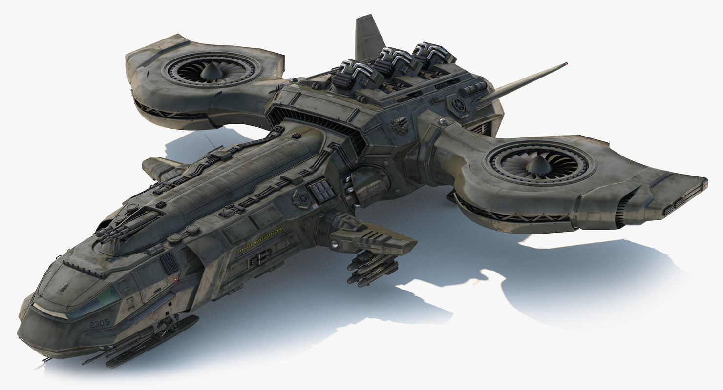 3d model of fictional aircraft dropship