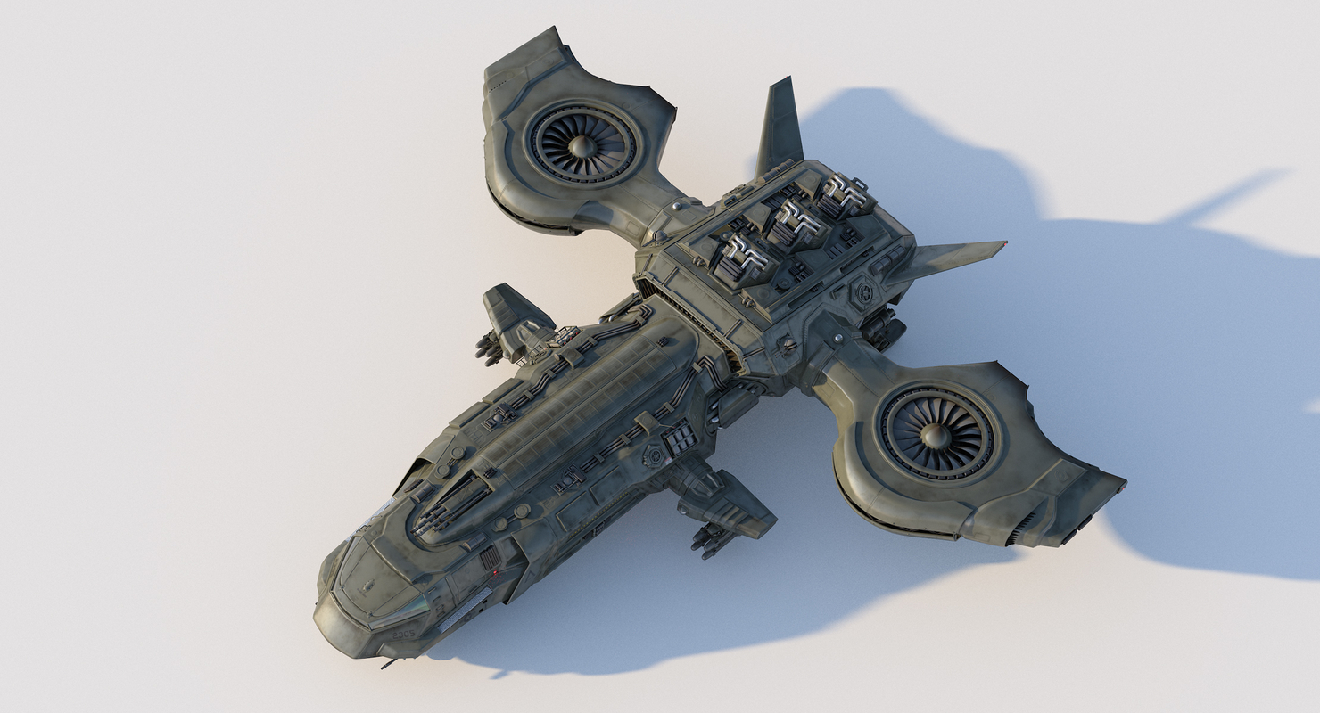 3d model of fictional aircraft dropship