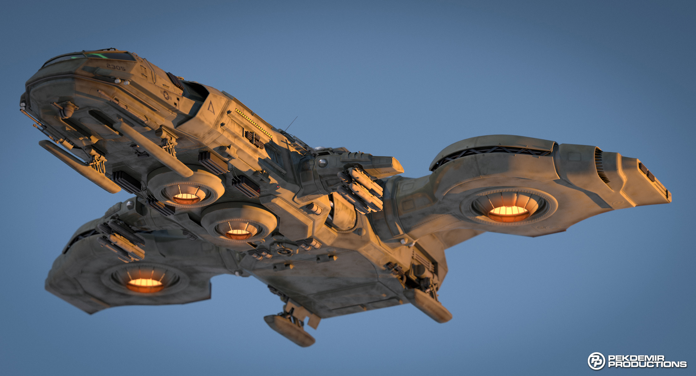 3d model of fictional aircraft dropship