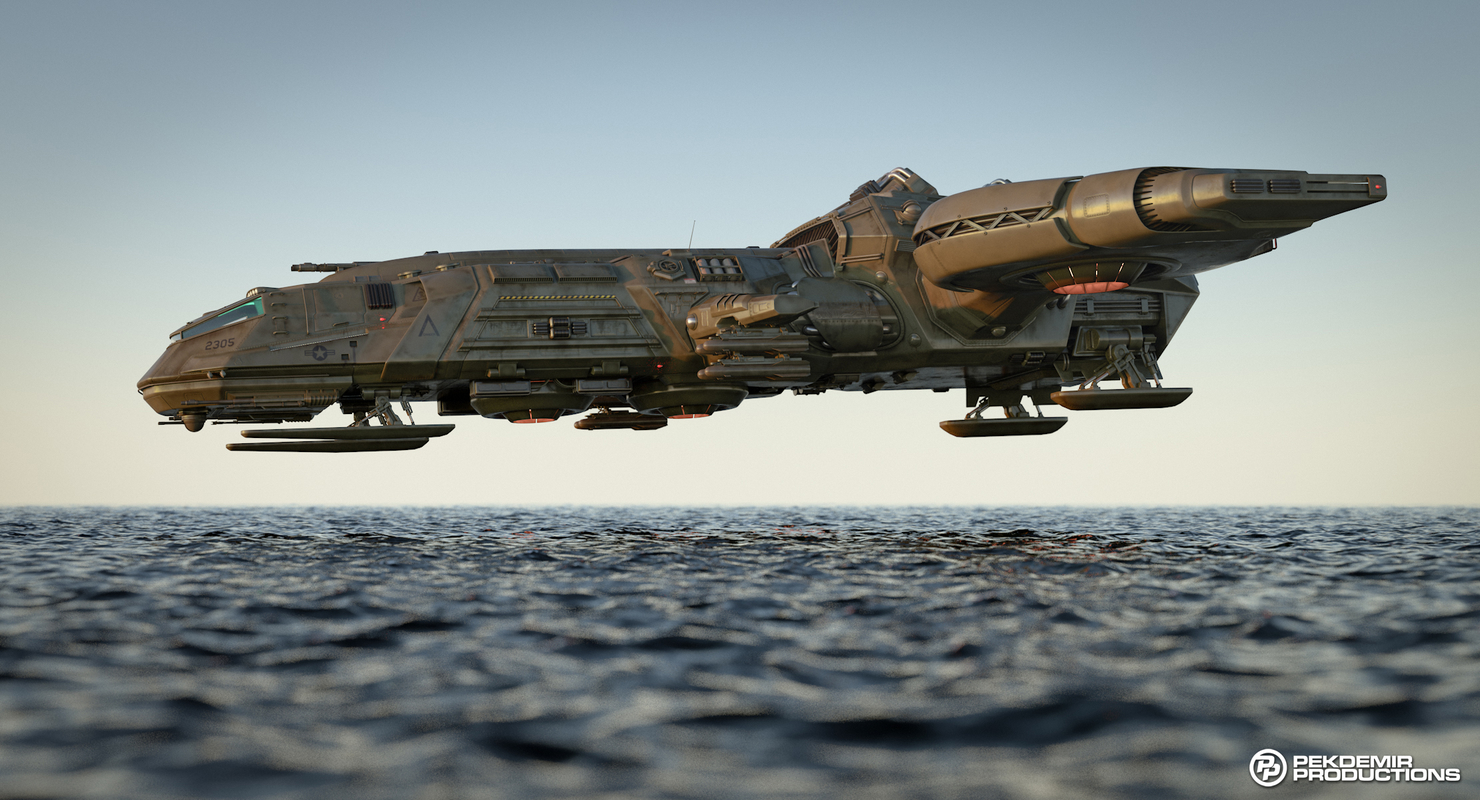 3d model of fictional aircraft dropship