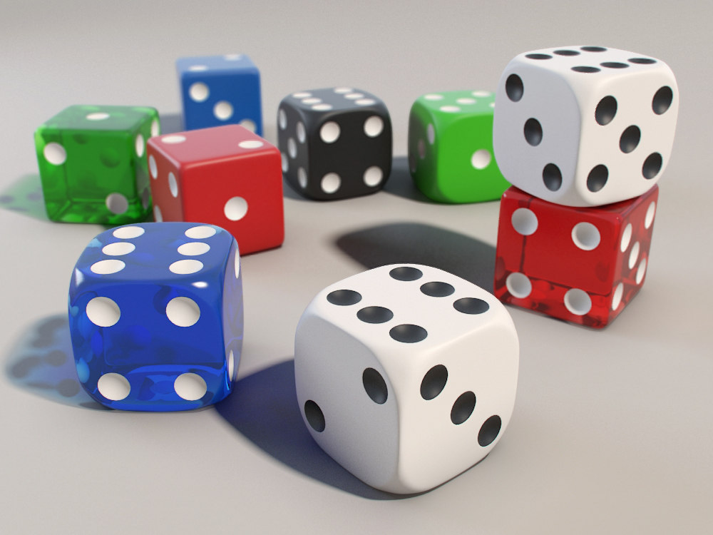 3d dice set plastic