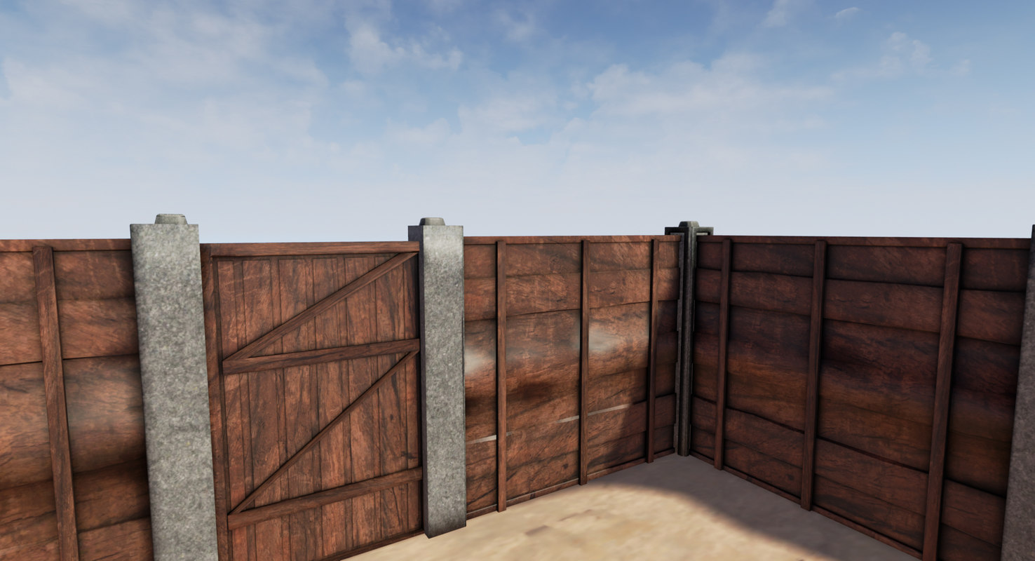 3ds max wooden fence gate