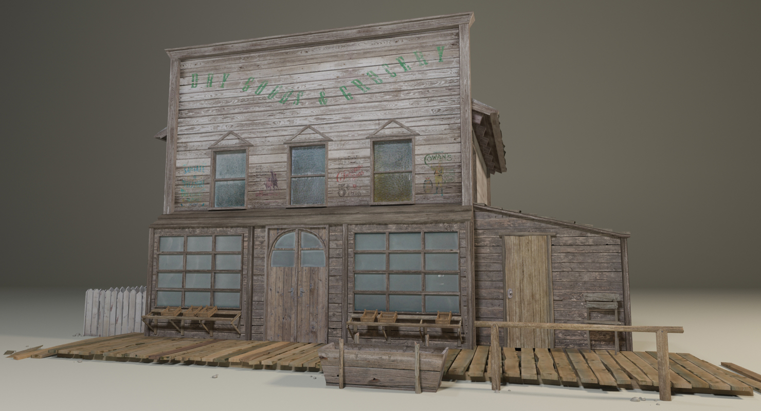 3d model of wild west house 1