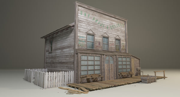 3d model of wild west house 1