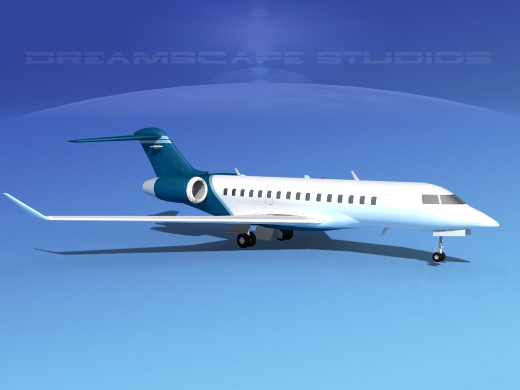 3d global express bombardier 8000 model