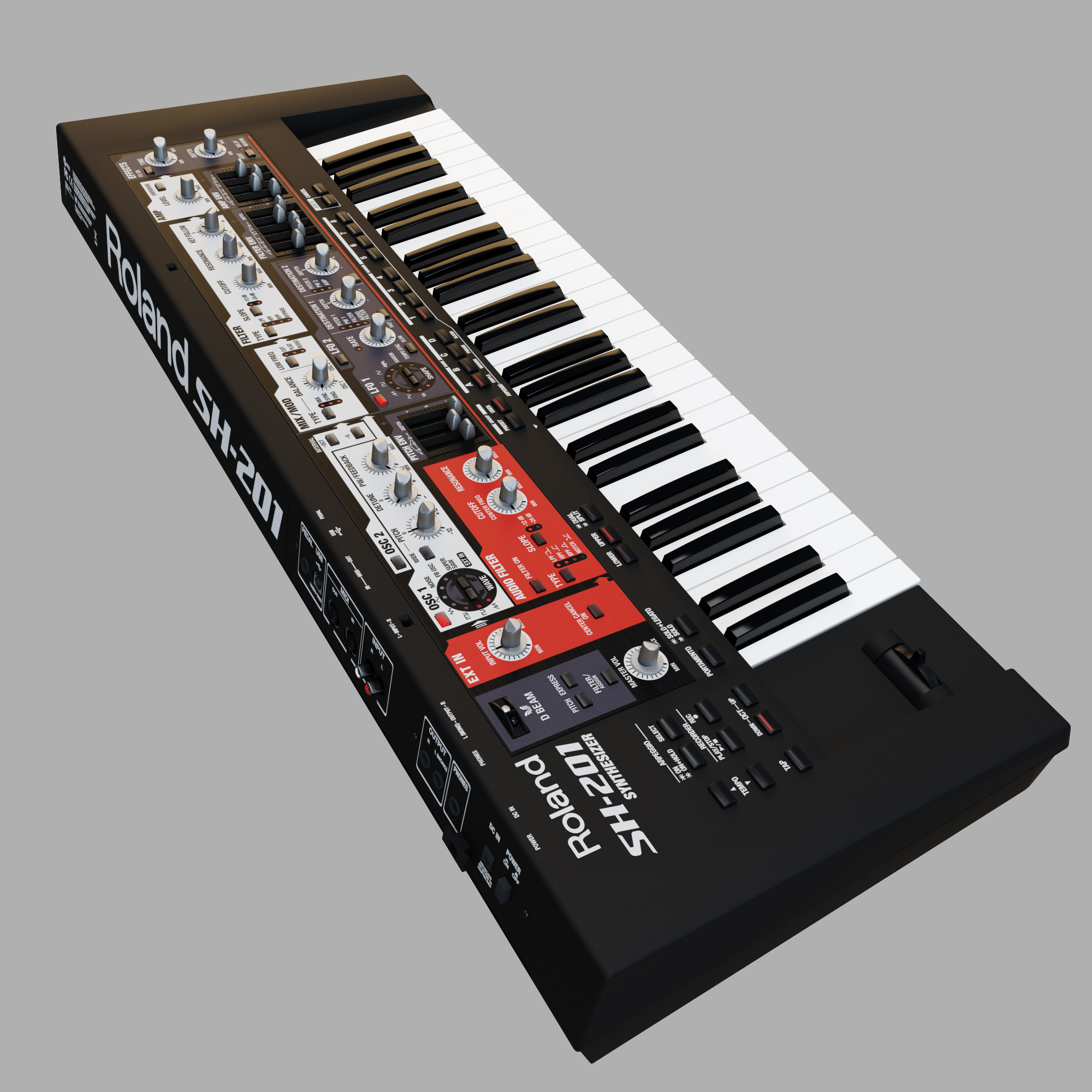 roland sh-201 3d model