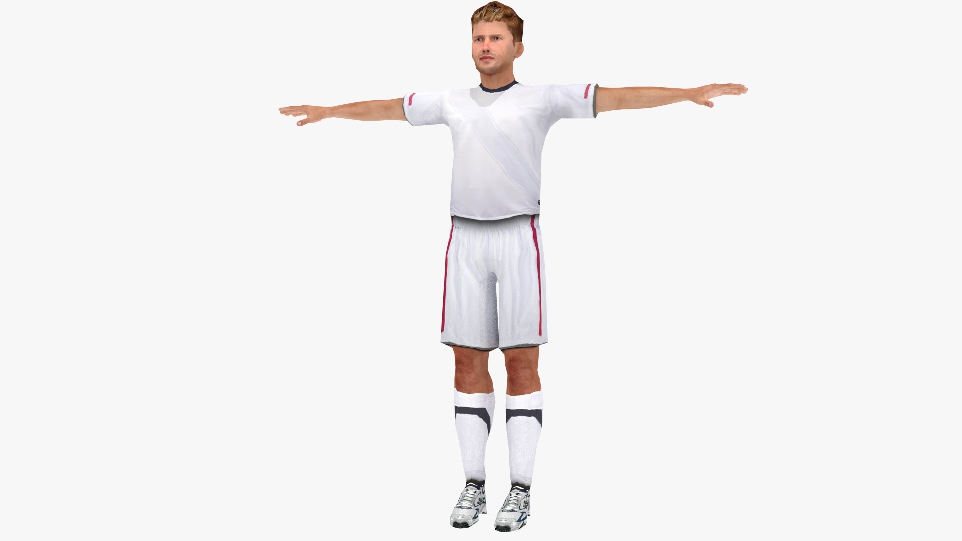 3d model realistic soccer player rigged