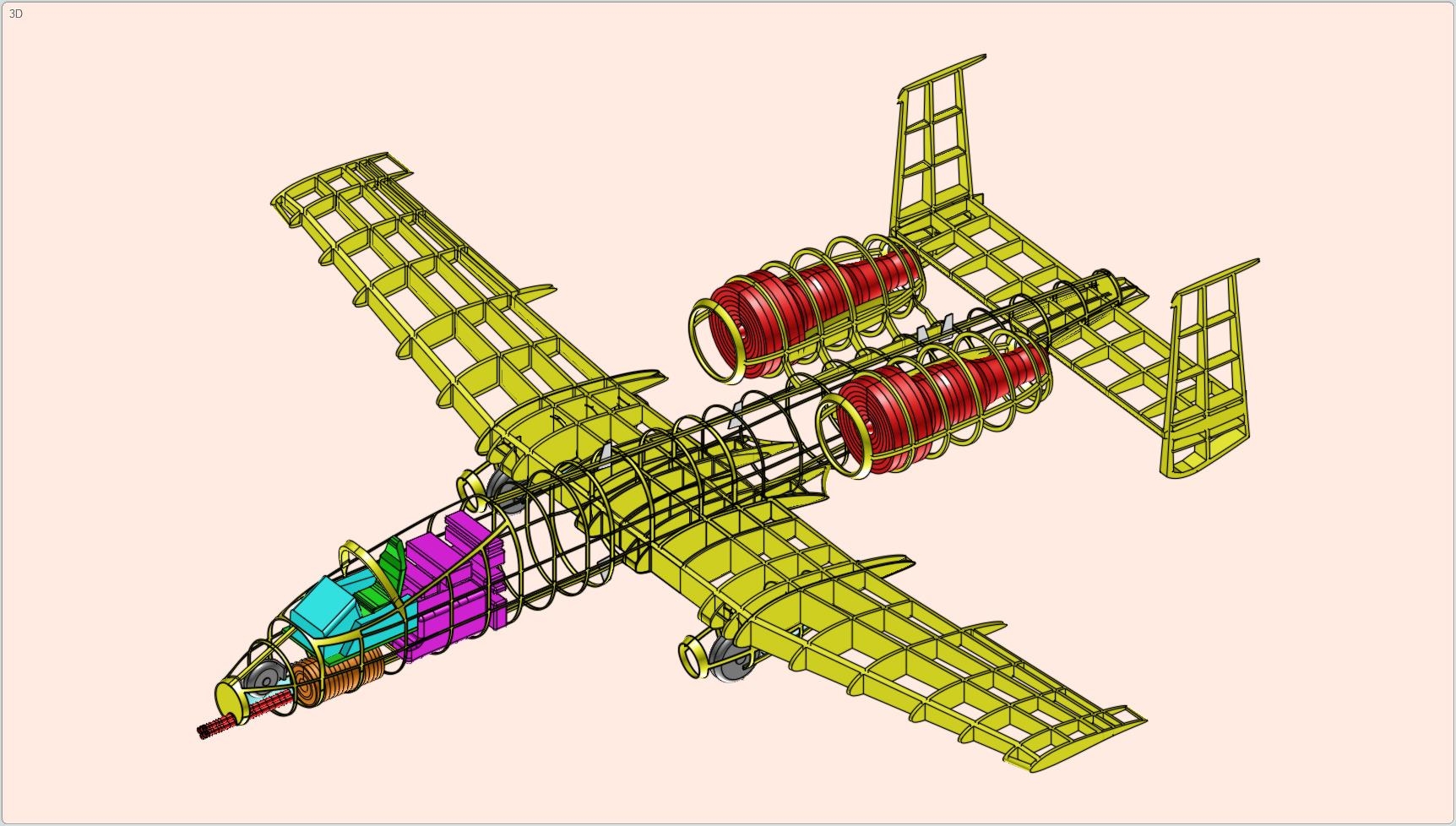 a-10a aircraft solid assembly 3d obj