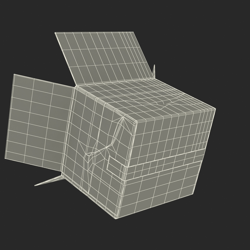 3d open cardboard box