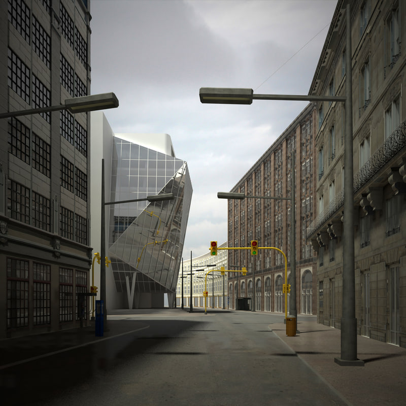 3d model of urban scene