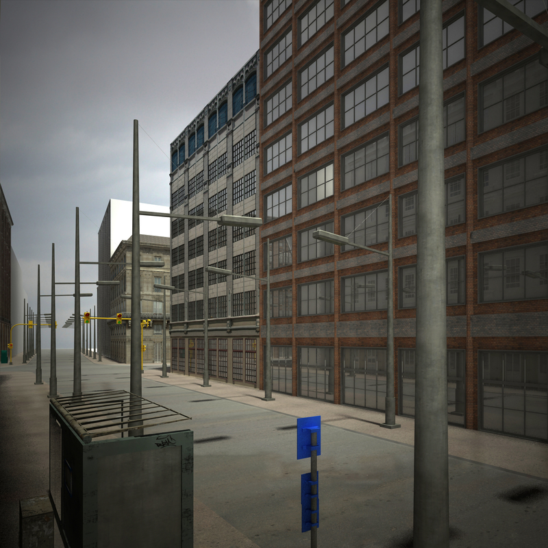 3d model of urban scene