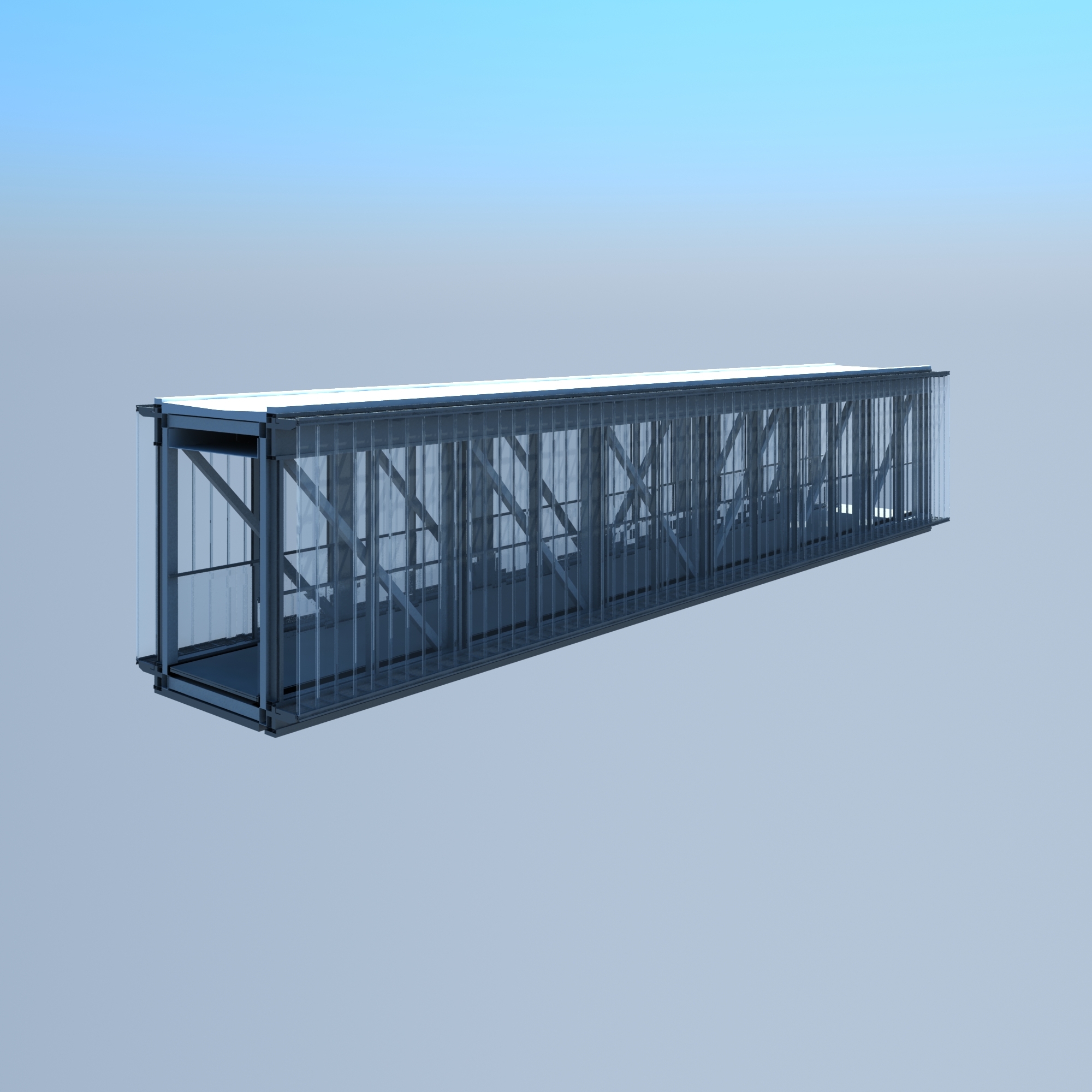3d architectural skybridge model