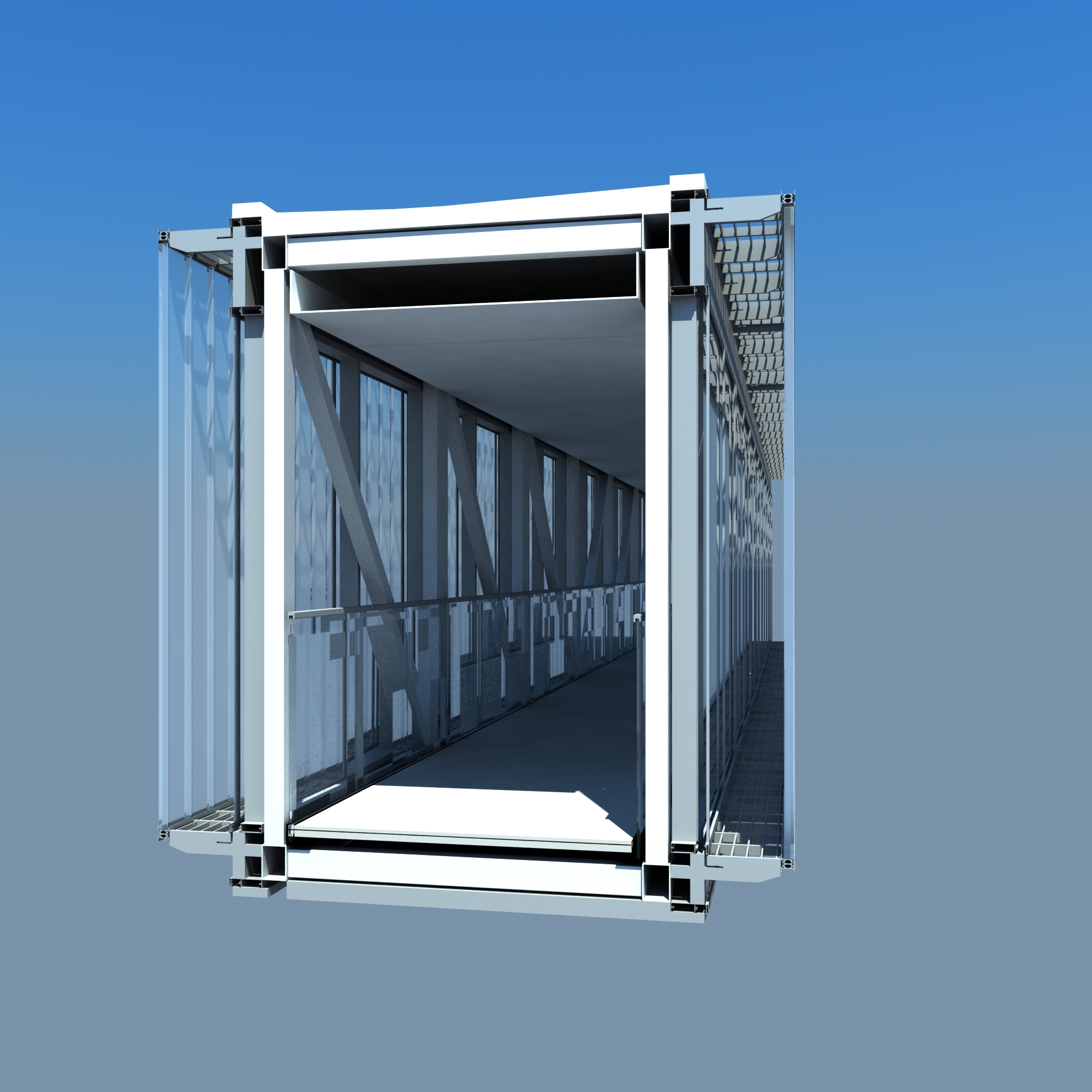 3d architectural skybridge model