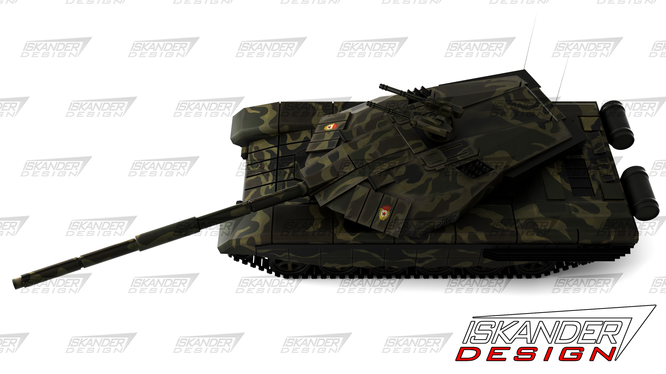 3d model iskander-3m armata russian battle