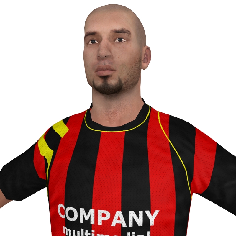 3d model rigged soccer player 1
