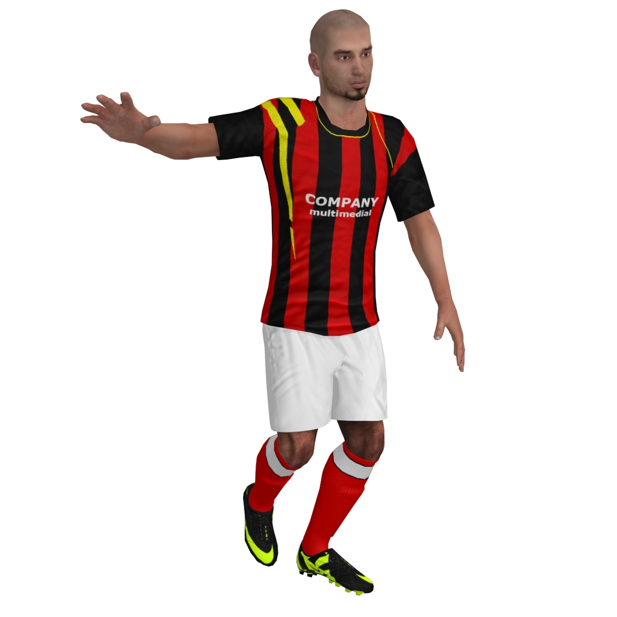 3d model rigged soccer player 1