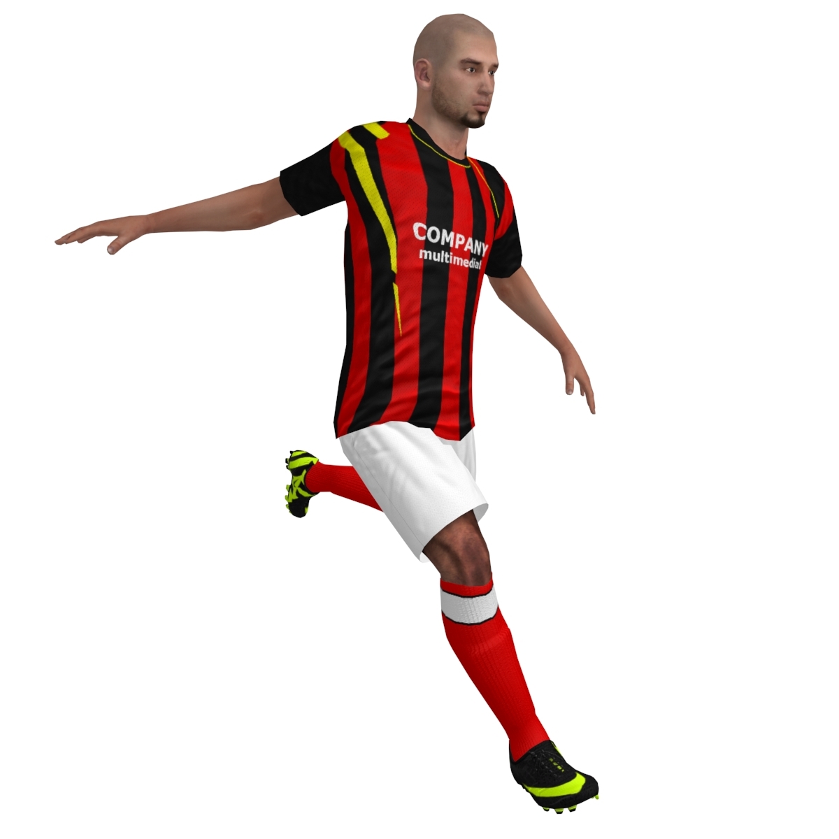 3d model rigged soccer player 1