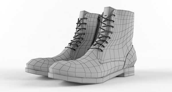 leather work boot 3d max
