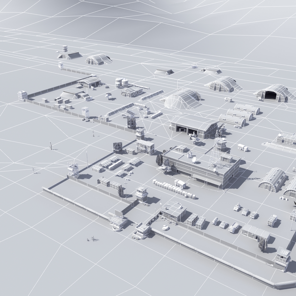 3d model military airbase