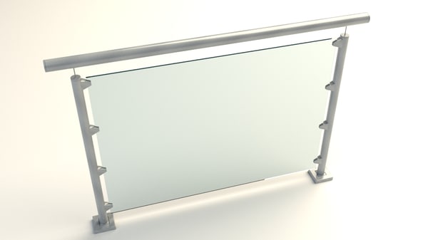 3d model steel railing