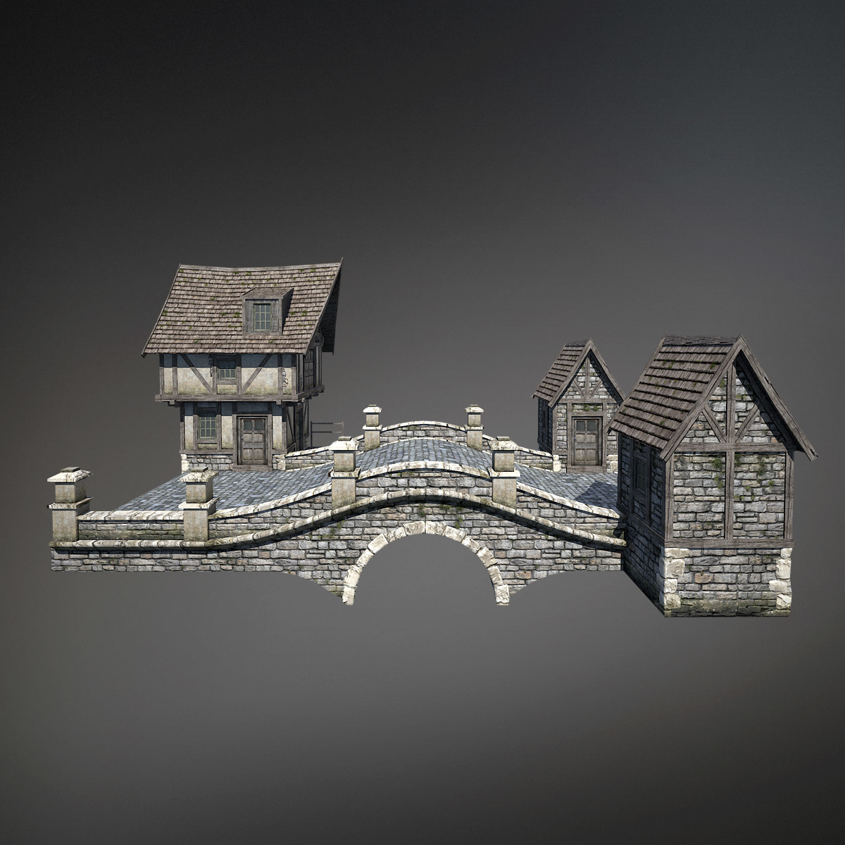 3d fantasy medieval stone bridge