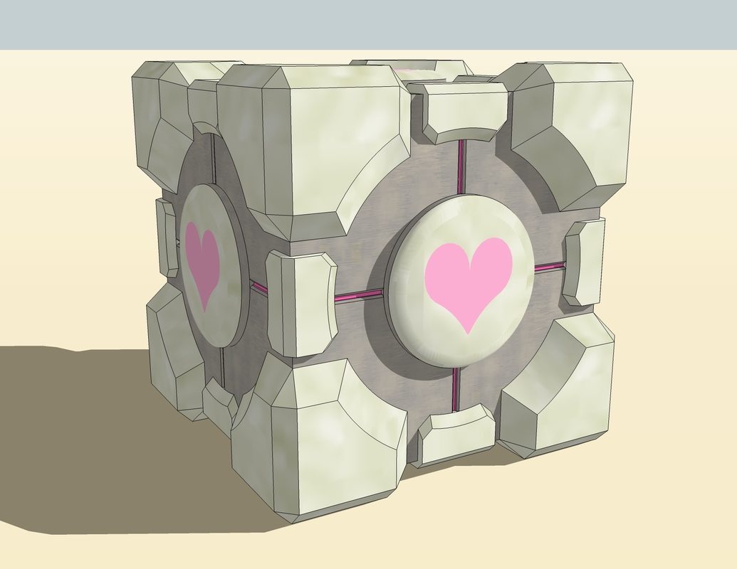 free obj model weighted companion cube portal