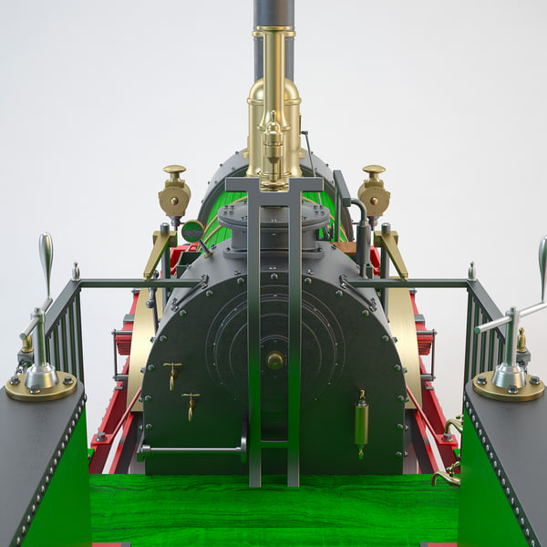 1835 adler steam locomotive 3d model