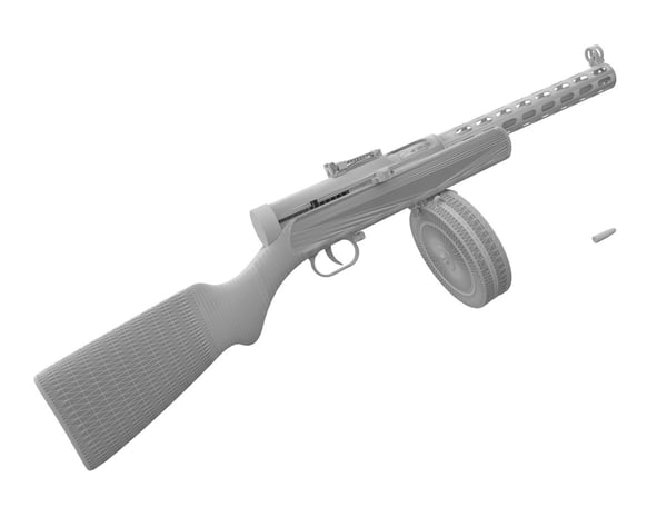 3d model of degtyarev ppd-34 38 complete