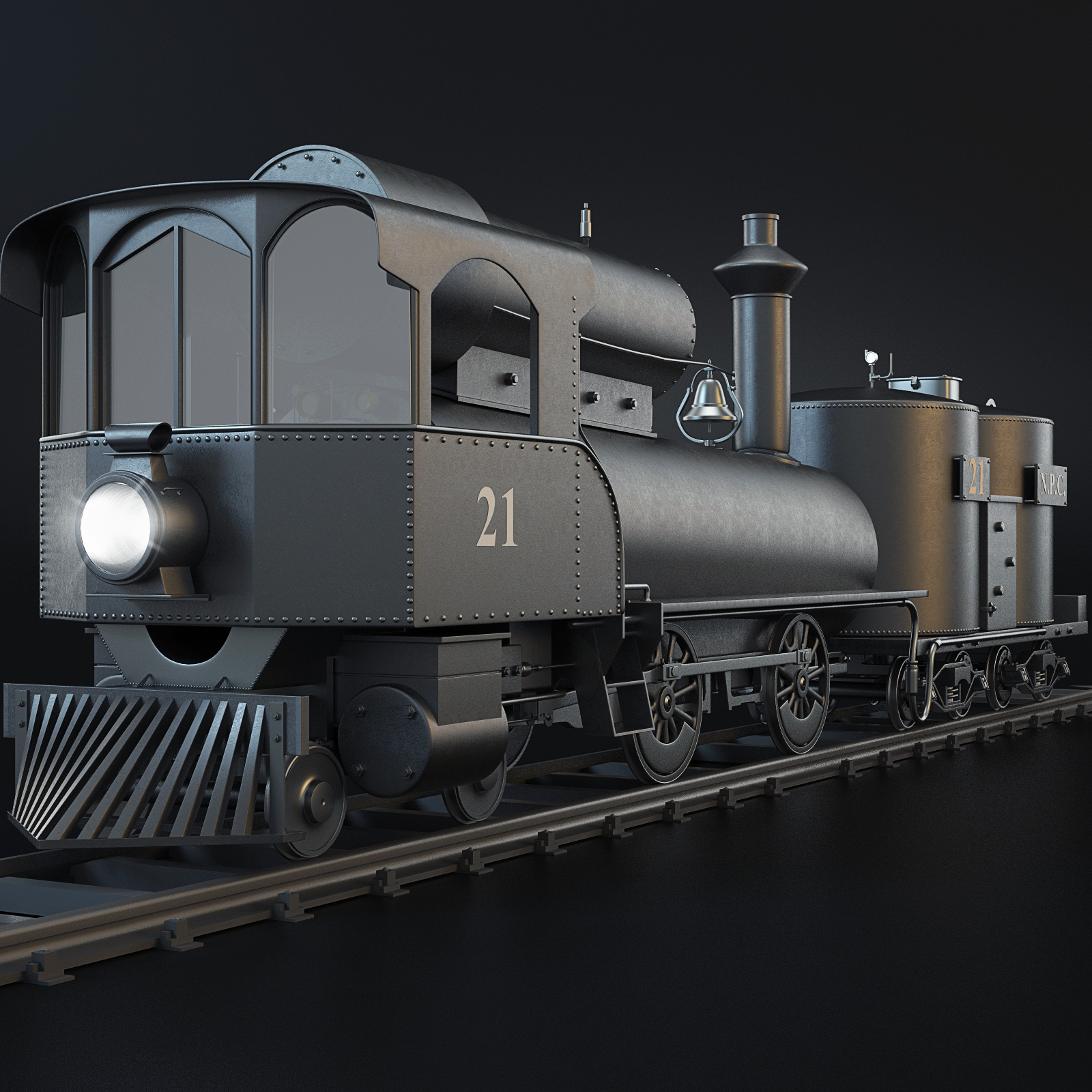 21 steam locomotive npc 3d 3ds