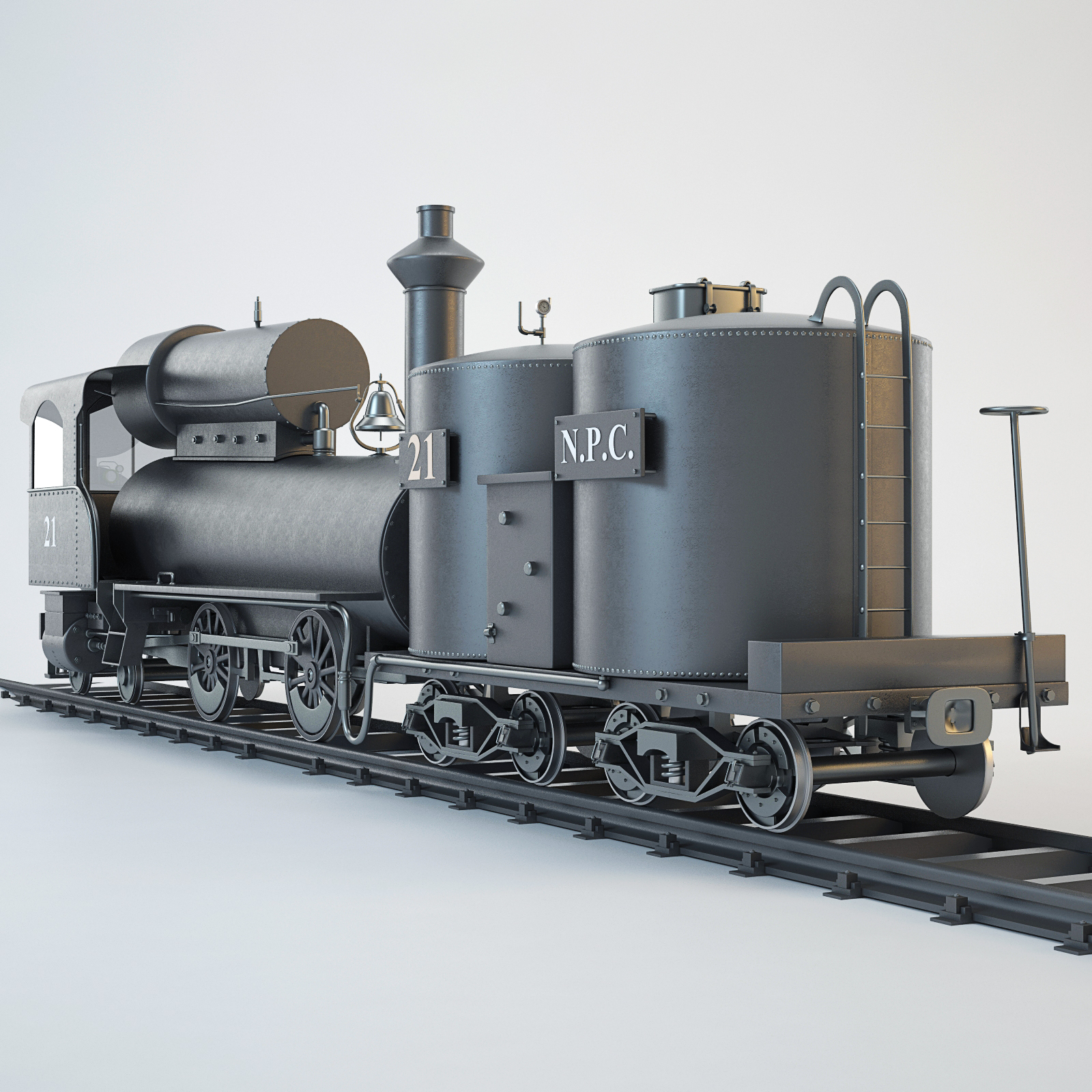 21 steam locomotive npc 3d 3ds