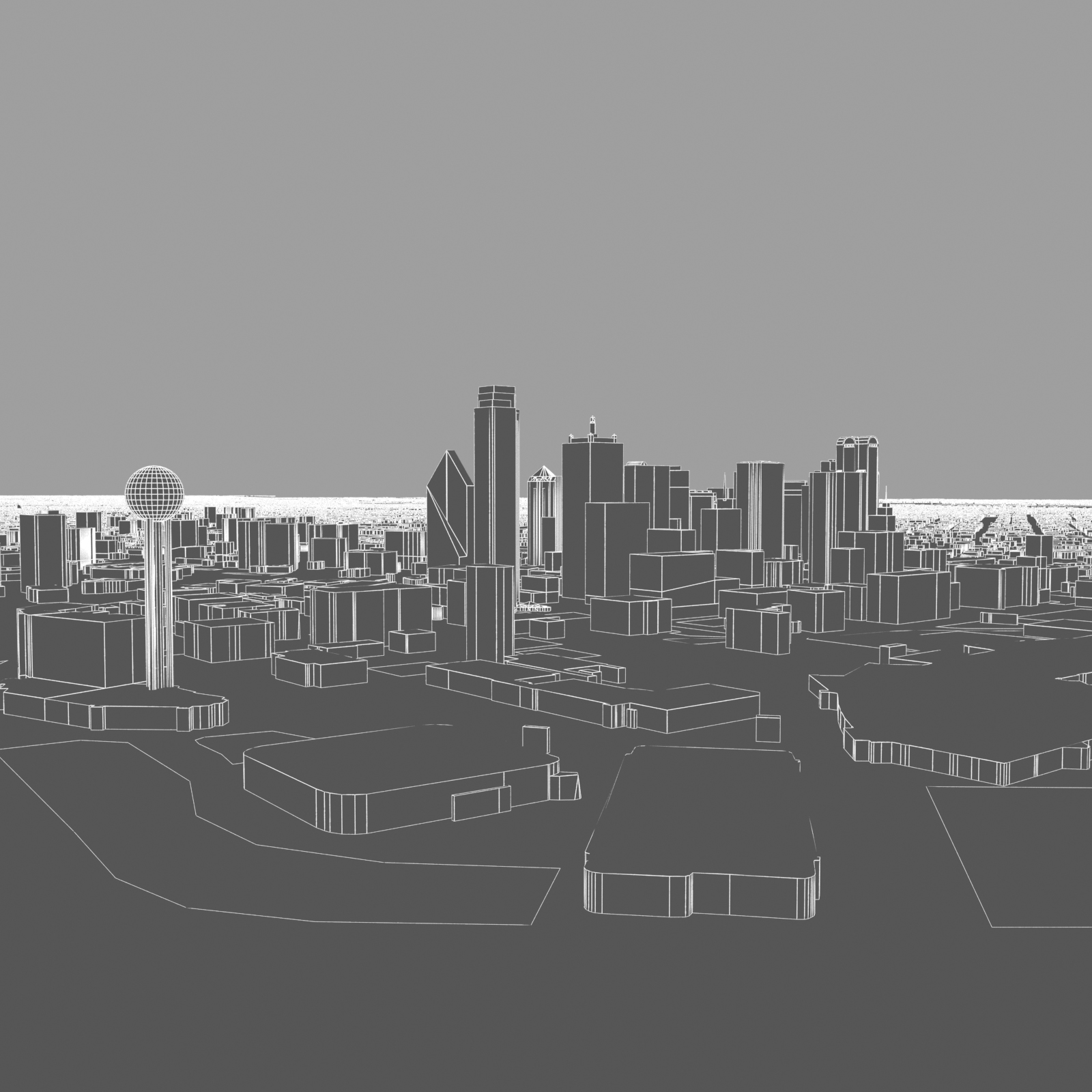 3d model dallas cityscape