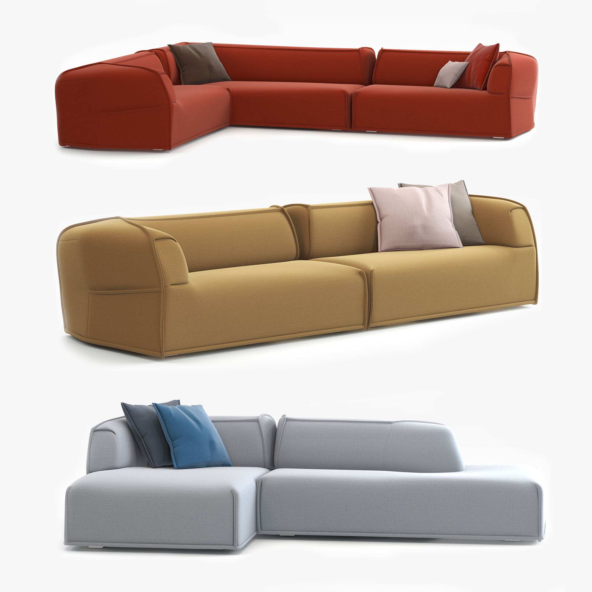 modern moroso sofa 3d model