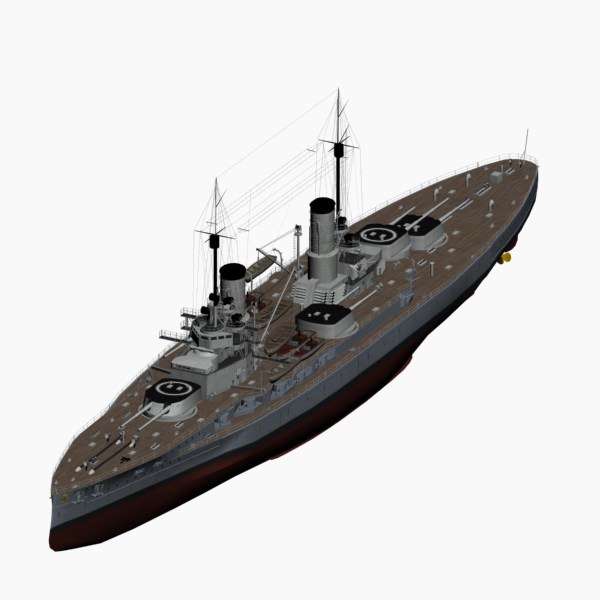 3d dreadnought battleship kaiser class model