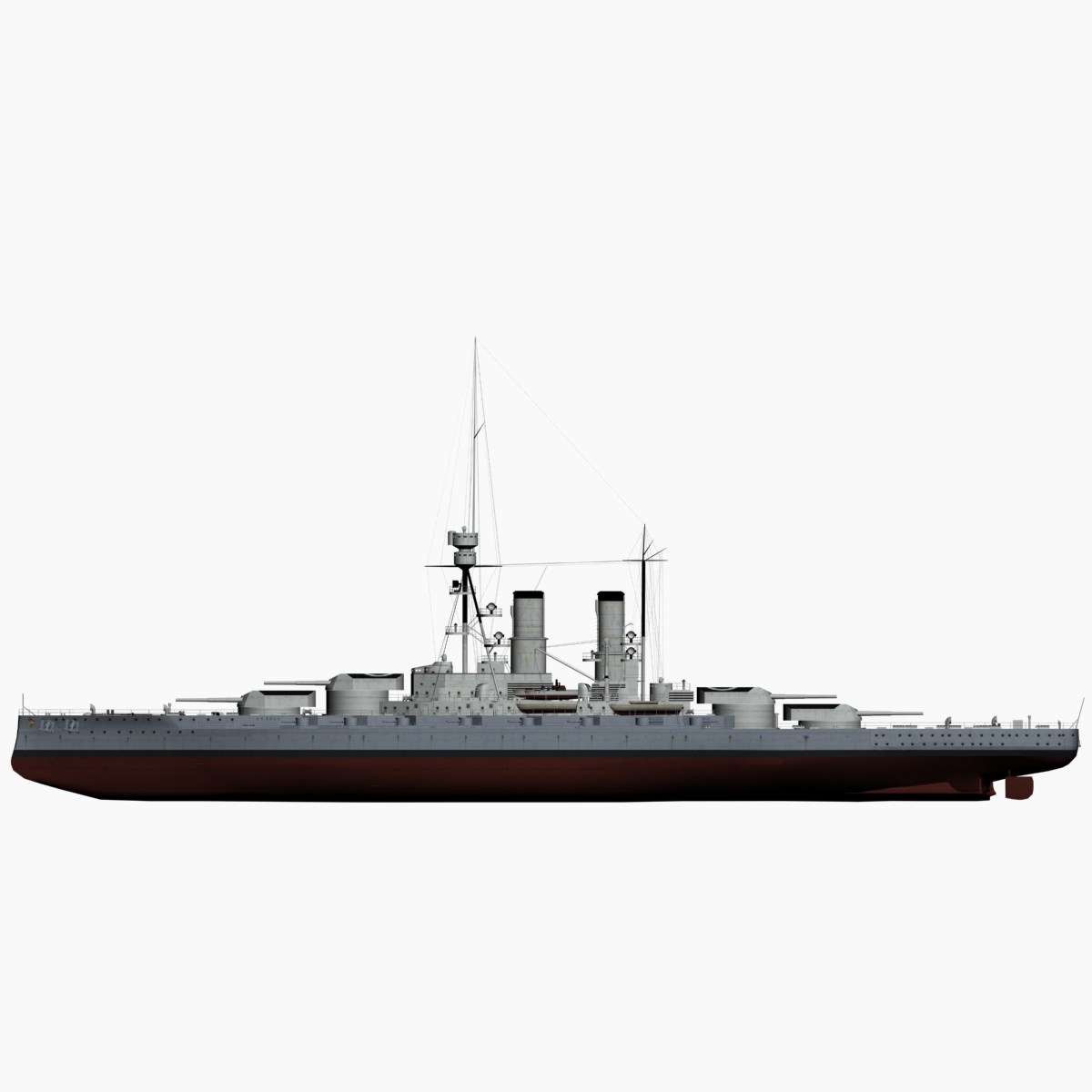 dreadnought battleship bayern class 3d model