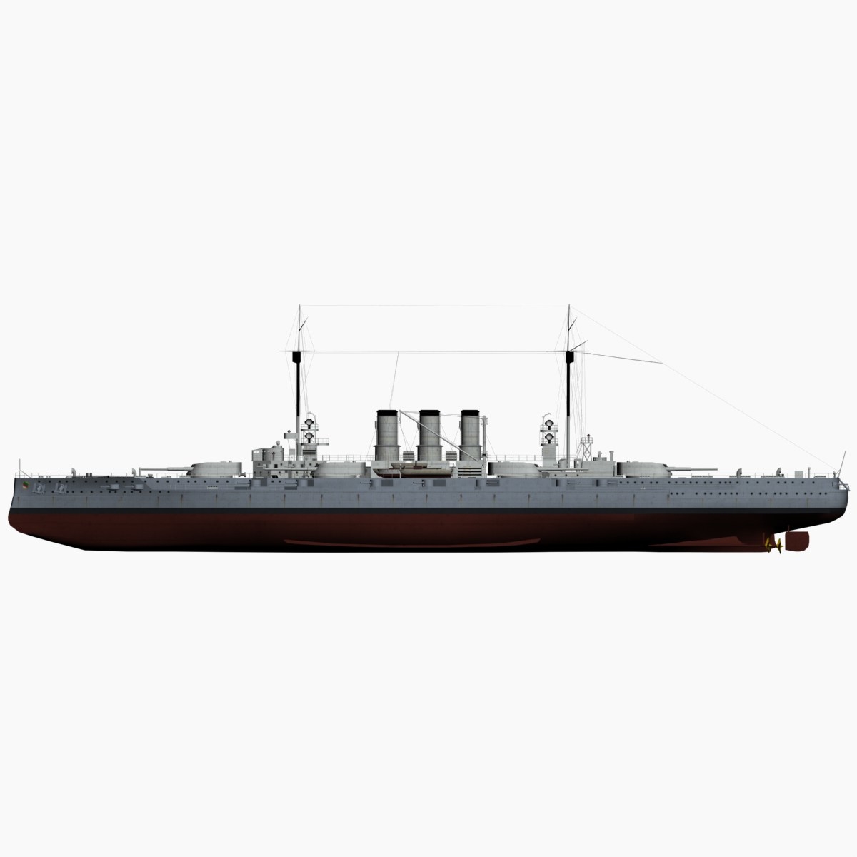 3d model dreadnought battleship helgoland class