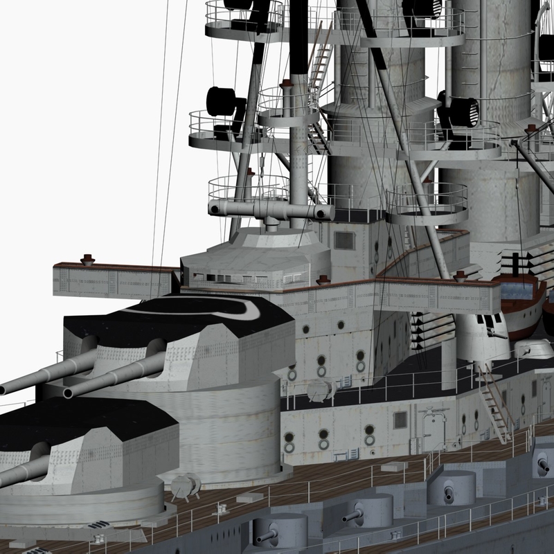 dreadnought battleship bayern class 3d model