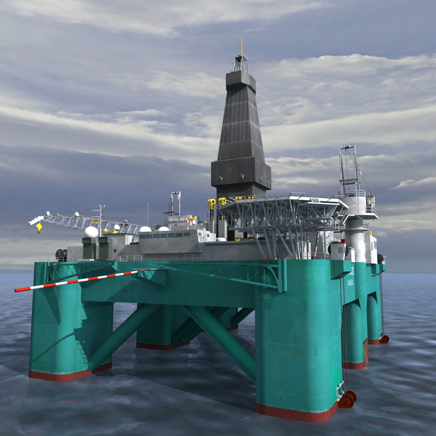 Plataforma de petróleo semi submersível Modelo 3D - TurboSquid 928684