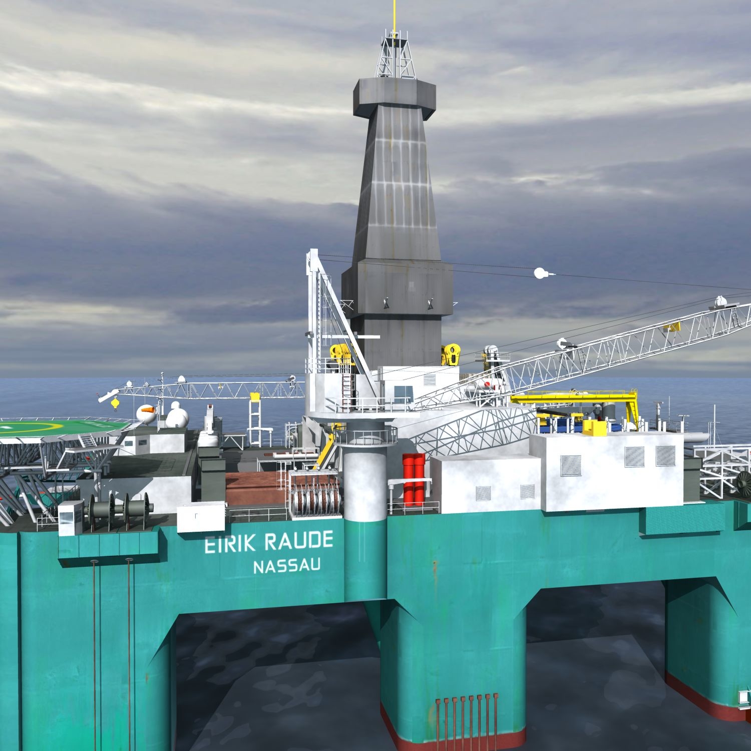 Plataforma de petróleo semi submersível Modelo 3D - TurboSquid 928684