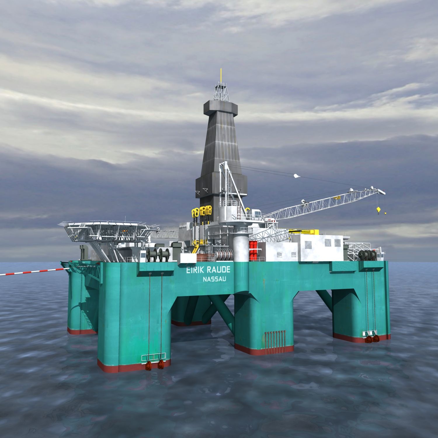 Plataforma de petróleo semi submersível Modelo 3D - TurboSquid 928684