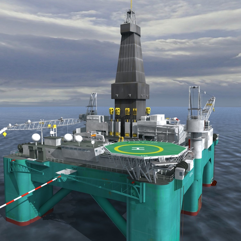 Plataforma de petróleo semi submersível Modelo 3D - TurboSquid 928684
