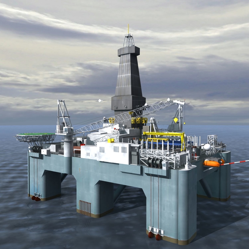 Plataforma de petróleo semi submersível Modelo 3D - TurboSquid 928684