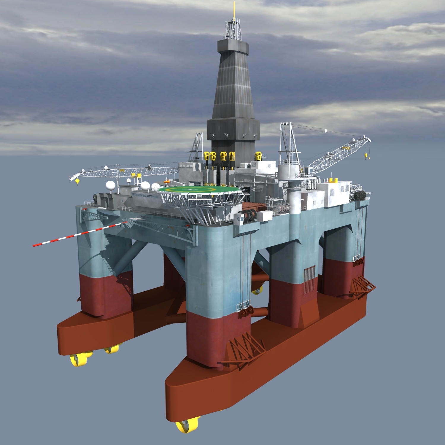 Plataforma de petróleo semi submersível Modelo 3D - TurboSquid 928684