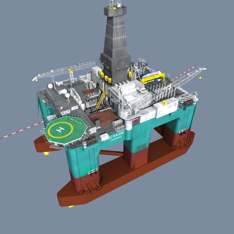 3d semisubmersible drilling rig model