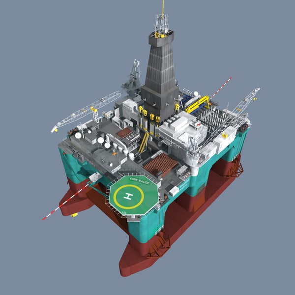3d semisubmersible drilling rig model