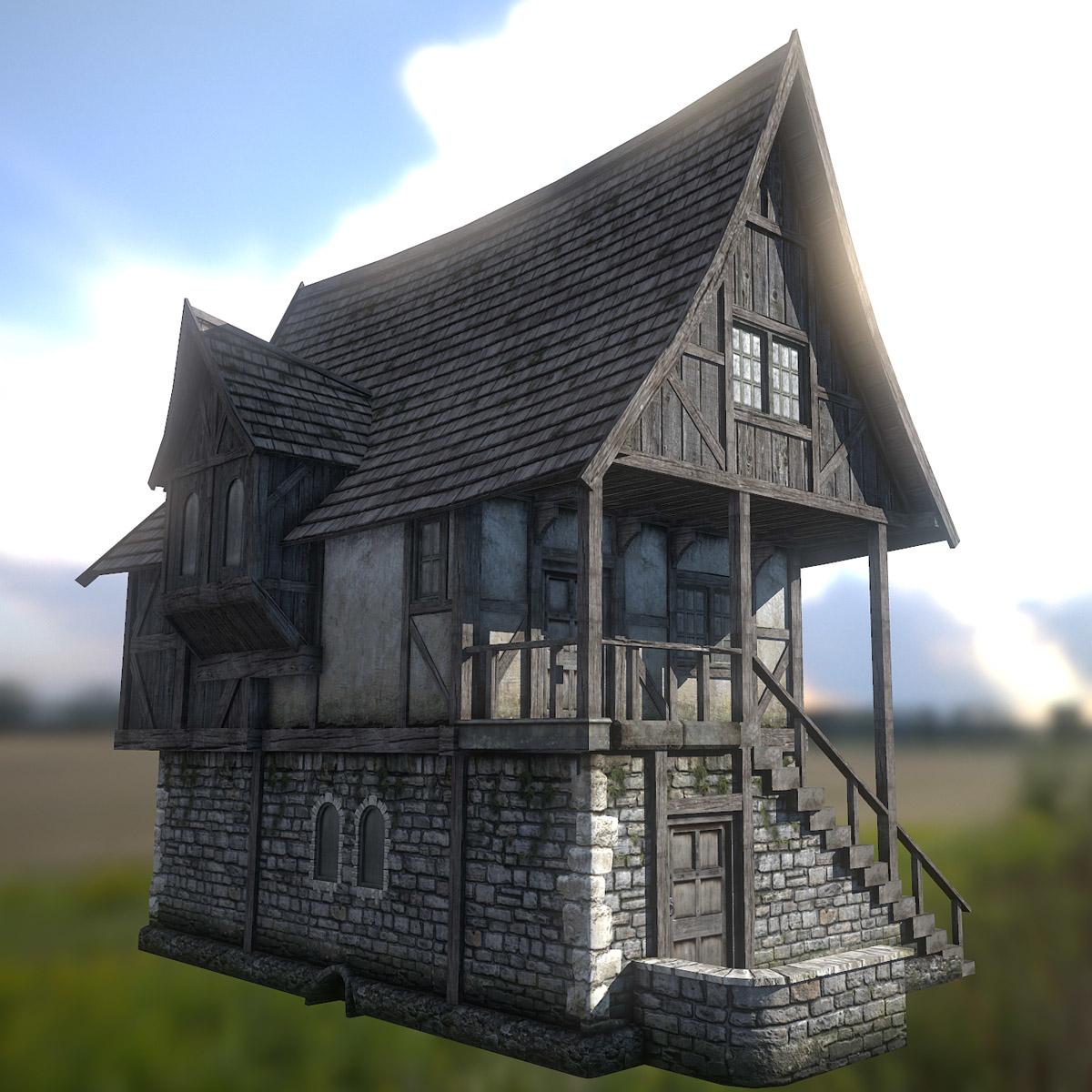 3dsmax fantasy medieval house