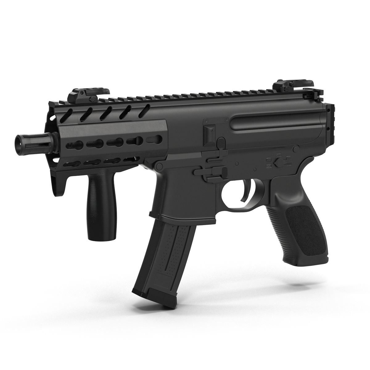3d 3ds machine pistol generic modeled